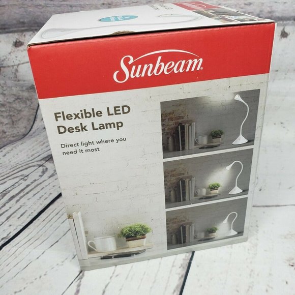 Unlisted | Accents | Sunbeam Led Desk Lamp White With Flexible Neck ...